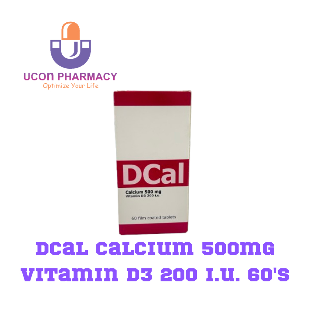 DCal calcium 500mg vitamin d3 200 i.u. (60's) [exp:31/8/2025] | Shopee ...