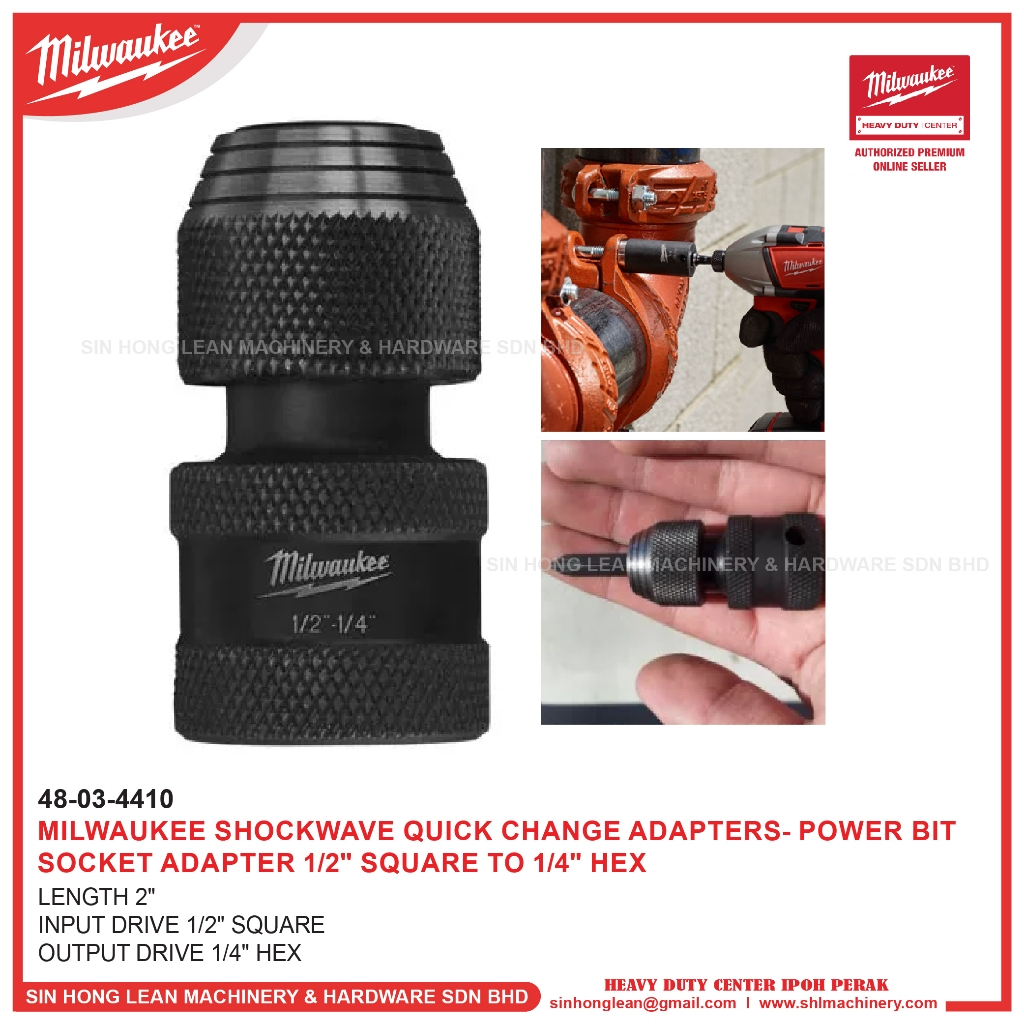 Milwaukee 48-03-4410 SHOCKWAVE Quick Change Adapters Power Bit Socket ...