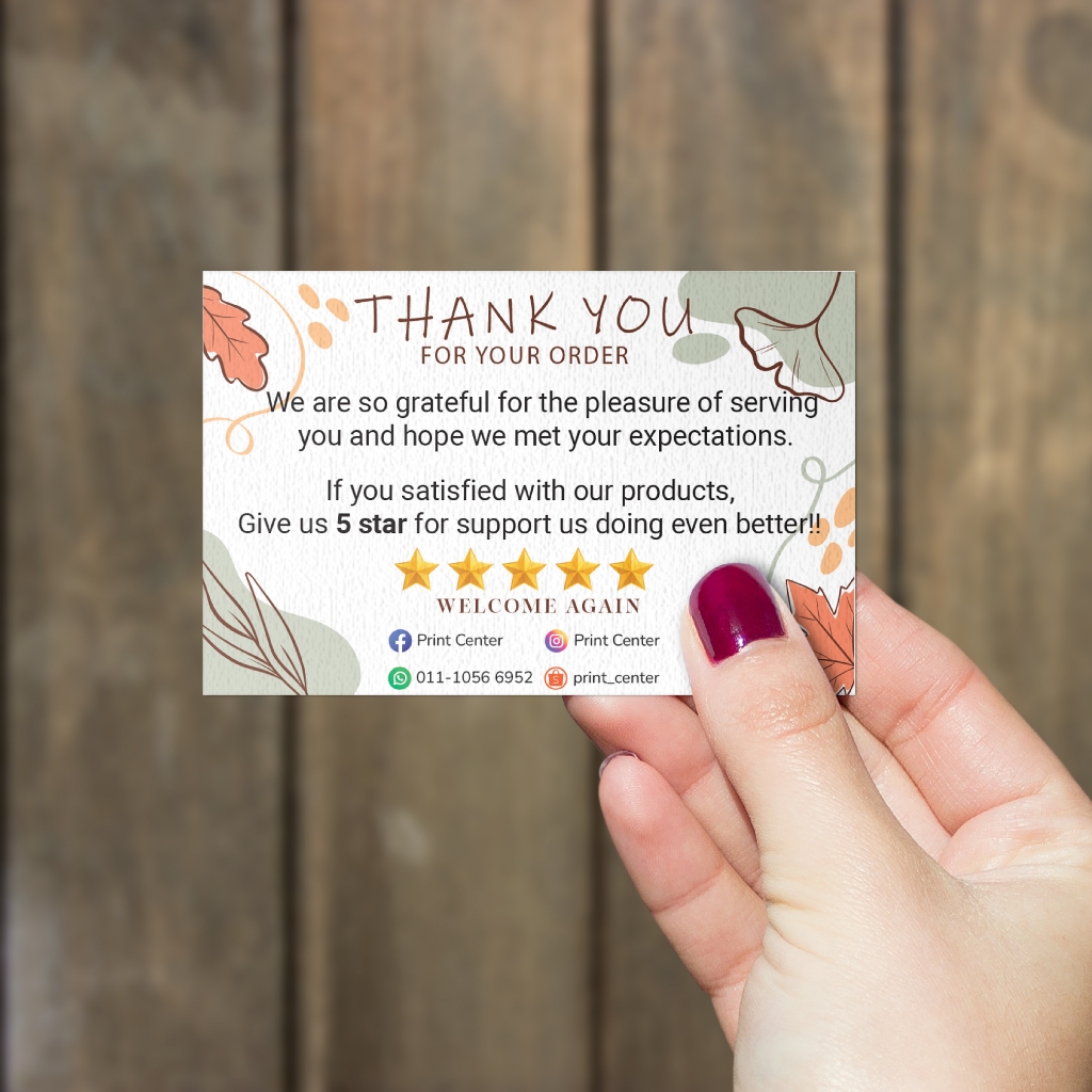 Thank You Card 20pcs 89mm x 54m Art card 180gsm Name Card Custom Card ...