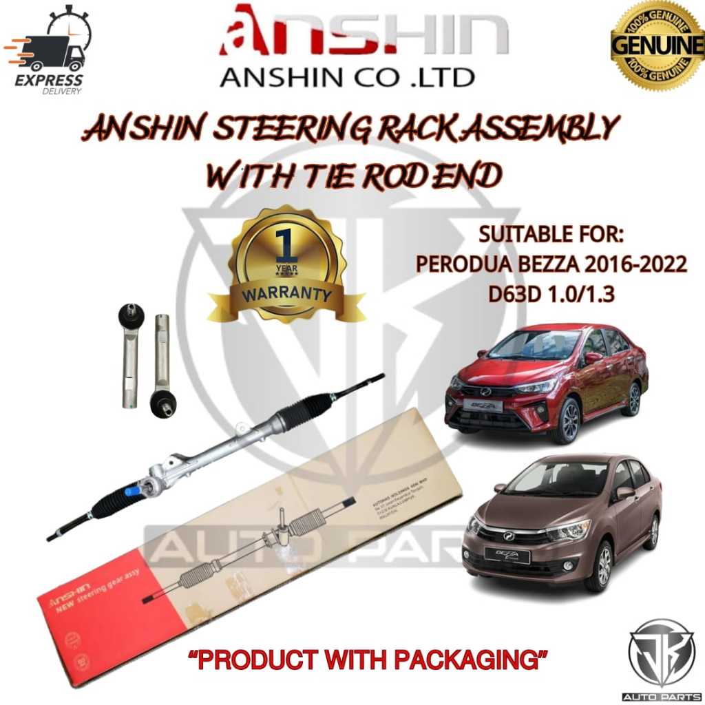 #ANSHIN# JAPAN STEERING RACK ASSEMBLY WITH TIE ROD END PERODUA BEZZA ...
