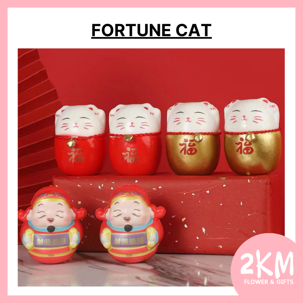 (6PCS) FORTUNE CAT GOD OF WEALTH Lucky Cat 招财猫 Fengshui Chinese new ...