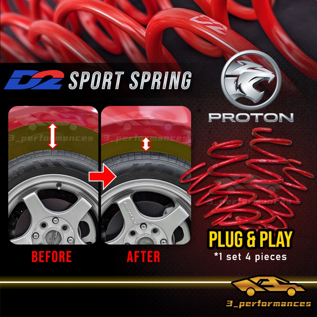 D2 Sport Spring Proton Wira Waja Saga Iswara Savvy Gen2 Preve Persona ...