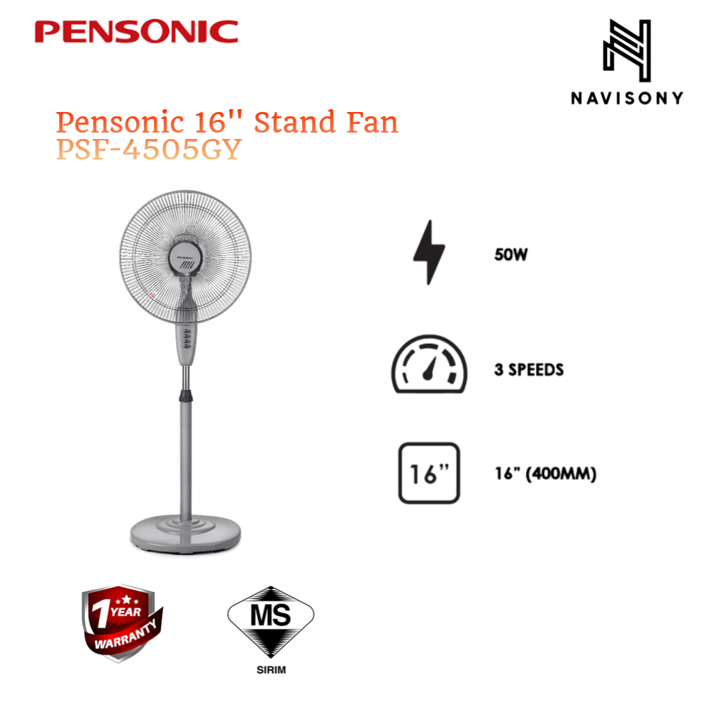 Pensonic 16" Stand Fan PSF-4505GY | Shopee Malaysia