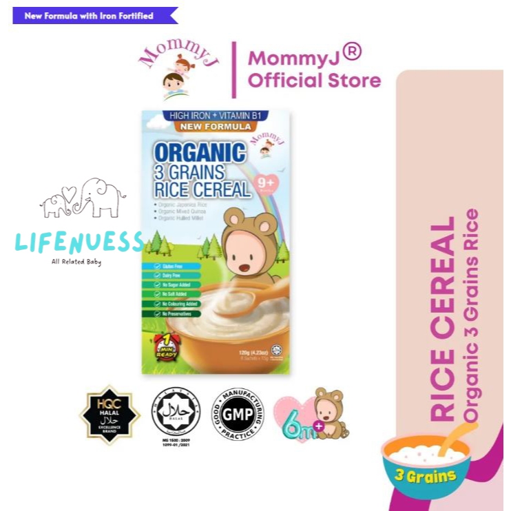 🇲🇾 『MommyJ』 Organic Baby Rice Cereal - New Iron-Fortified Formula for Healthy Growth | Shopee ...