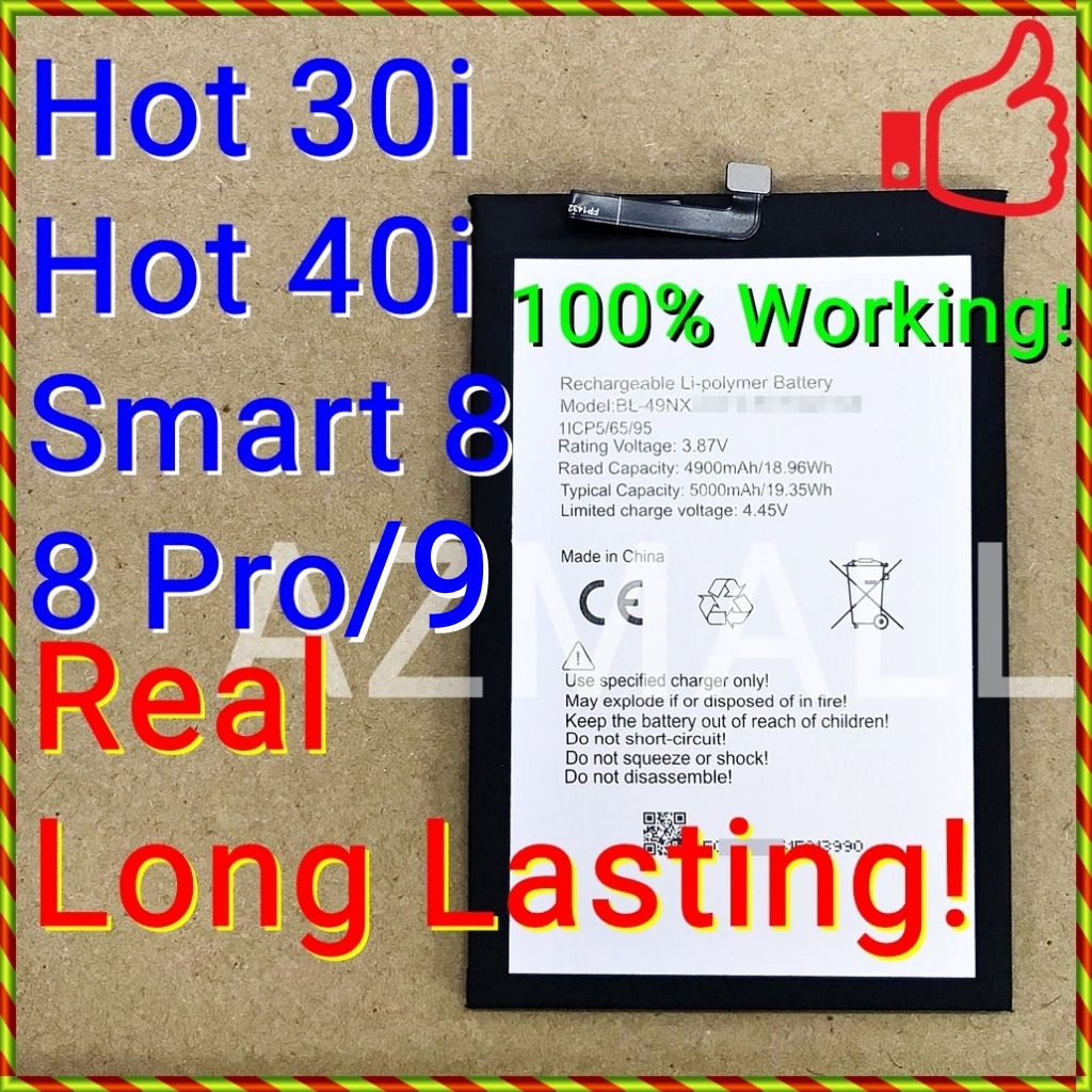 (18W Fast Charge) NEW ORI Long Lasting Stable Battery BL-49NX Infinix ...