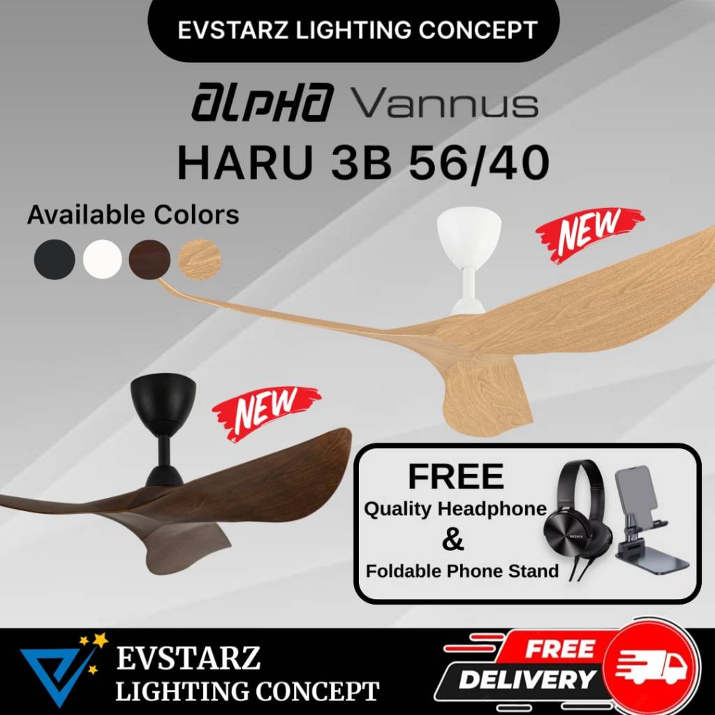 ALPHA VANNUS HARU 3B 56/40 inches DC Motor Ceiling Fan with Remote ...
