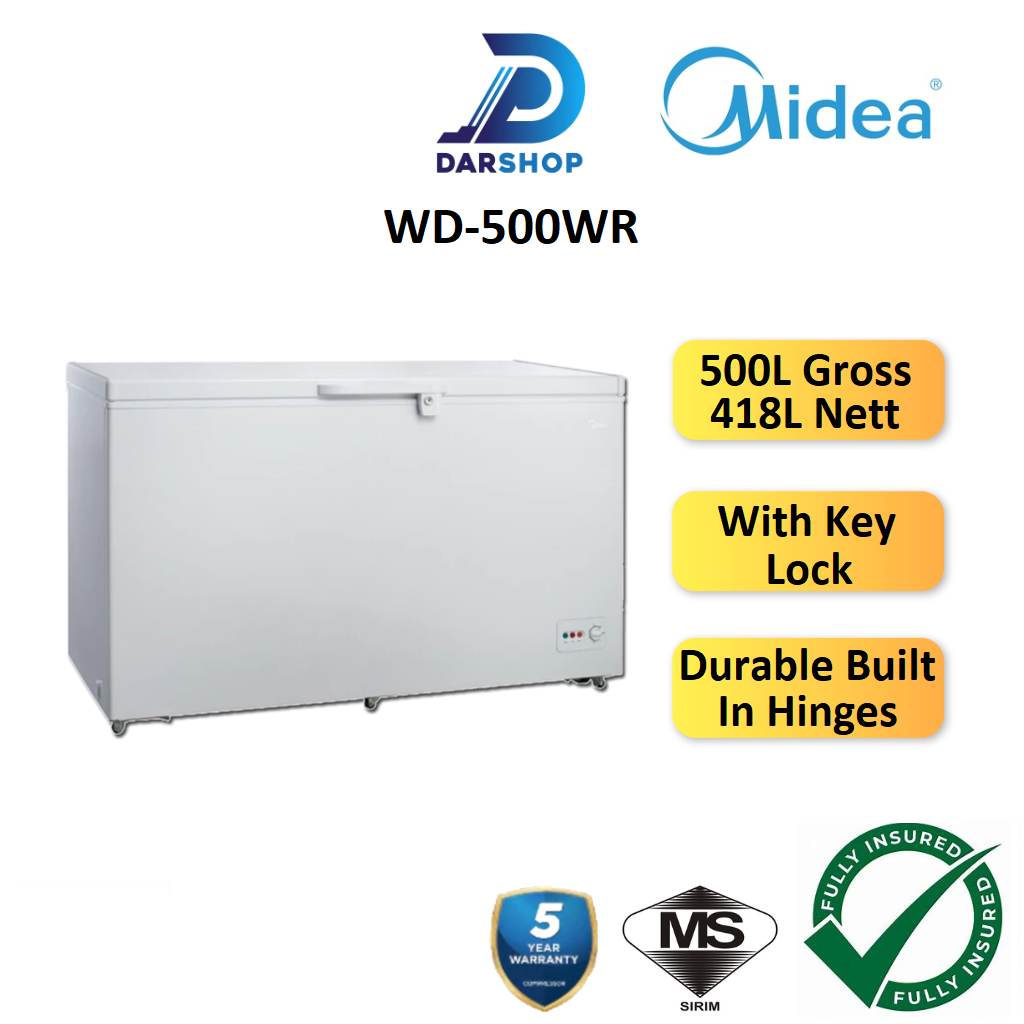 Midea Chest Freezer 500L Gross 418L Nett Peti Freezer Murah Deep ...