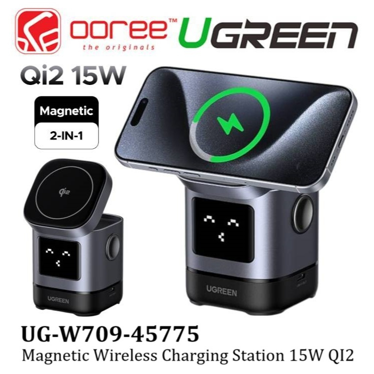 UGREEN UNO UG-W709-45775 MAGNETIC WIRELESS CHARGING STATION 15W Qi2 2 ...