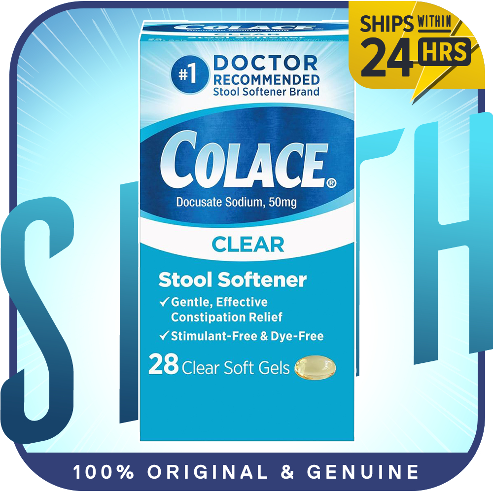 Colace Clear Stool Softener Soft Gel Capsules Constipation Relief ...