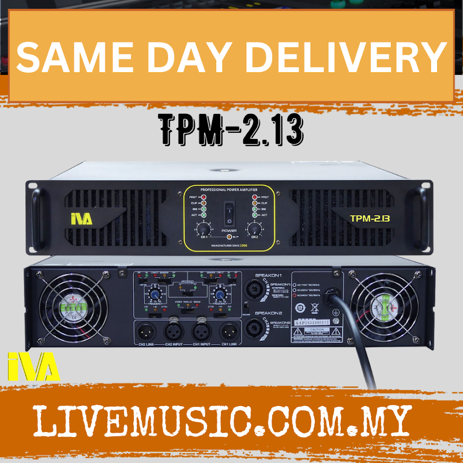 IVA TPM-2.13 2 x 1300W 8 Ohm Power Amplifier (TPM2.13 / TPM 2.13 ...