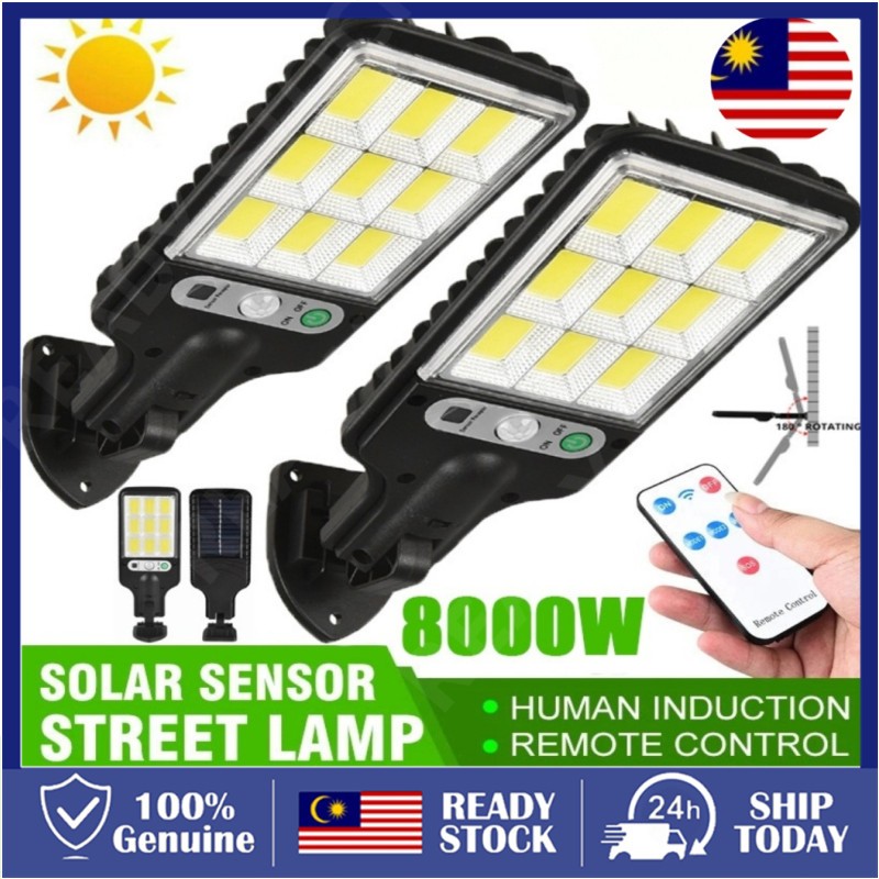 【STOCK】8000W 3 Modes Solar Street Light Remote Control Waterproof Solar ...