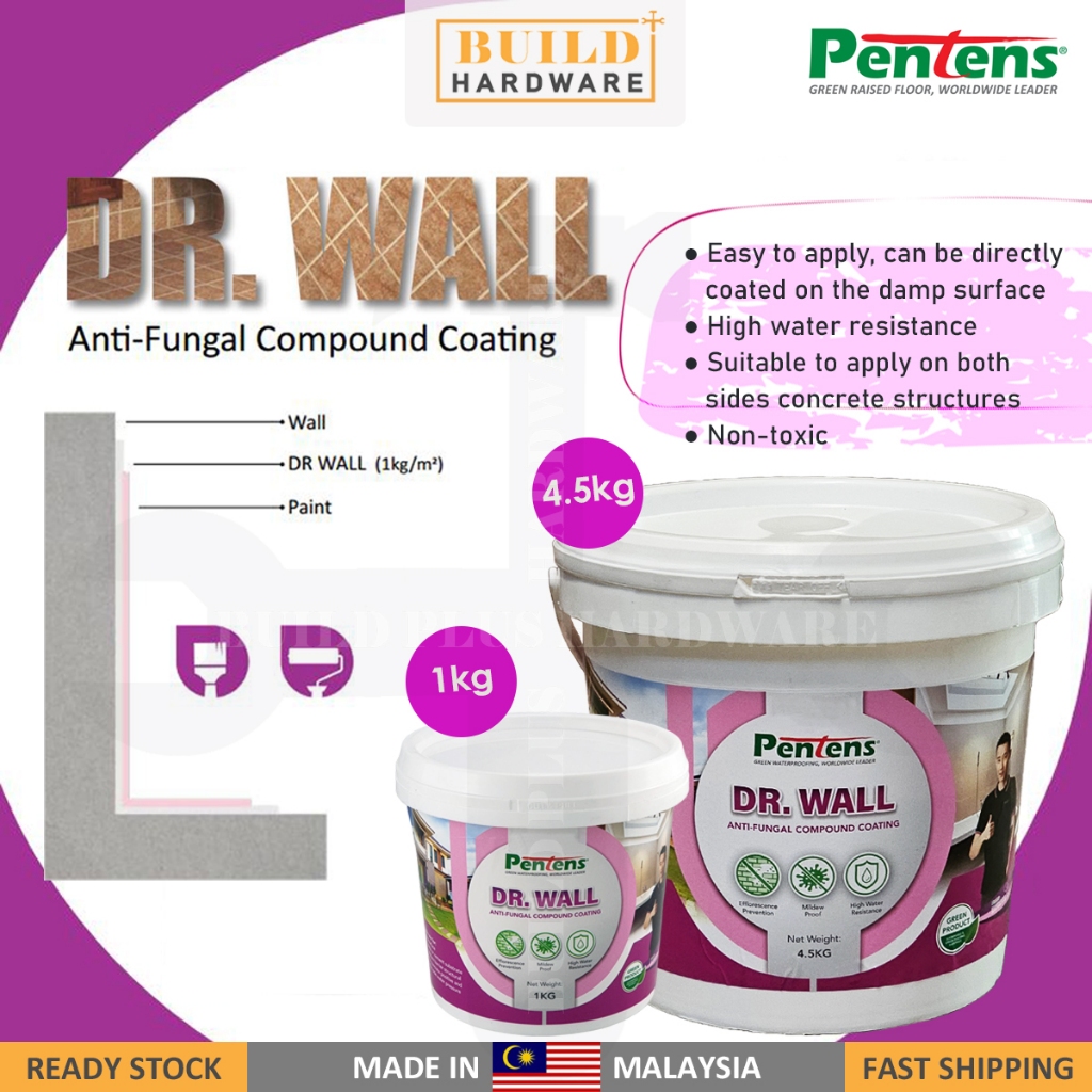 PENTENS DR. WALL 1kg / 4.5kg | Anti-Fungal Compound Coating 水性防水壁癌粉 ...
