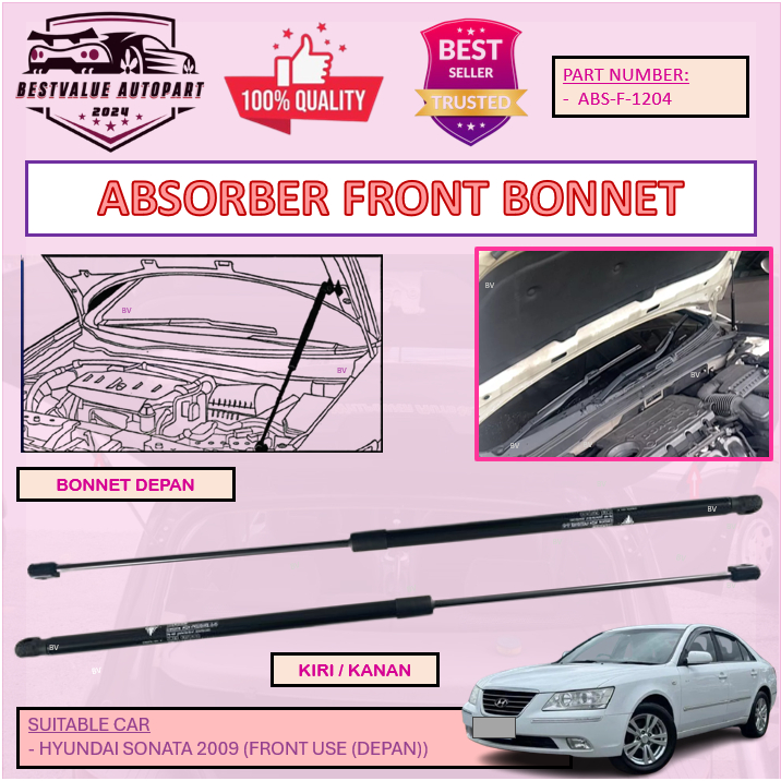 💫MALAYSIA READY STOCK💫HYUNDAI SONATA 09 FRONT BONNET DAMPER BOOT ...