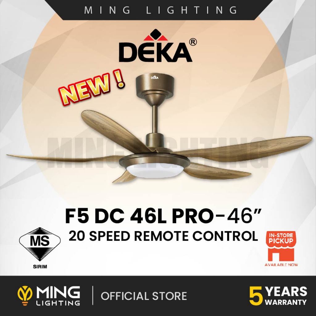 (Sirim) DEKA F5DC 46L PRO 3C LED Lighting Ceiling Fan Remote Control 10 ...