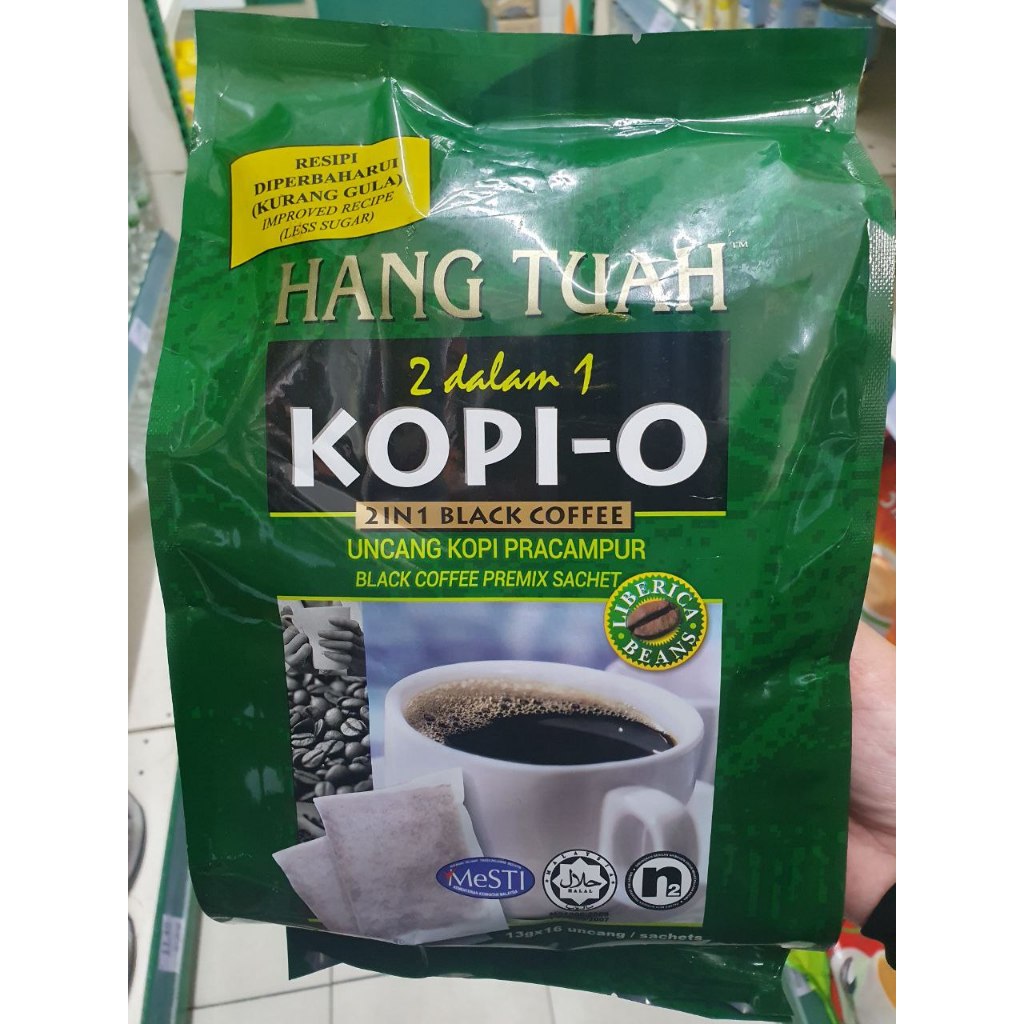 Hang Tuah 2 dalam 1 Kopi O / 2in1 Black Coffee Liberica 16 sachets ...