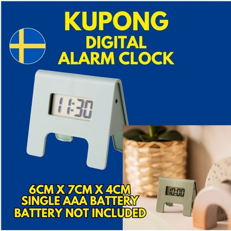 Ikea Kupong digital alarm clock (operate on AAA battery) | Shopee Malaysia