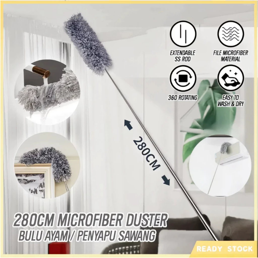 Ceiling Fan Duster Mop Microfiber Fan Cleaning Tool Absorb Wall Dust ...