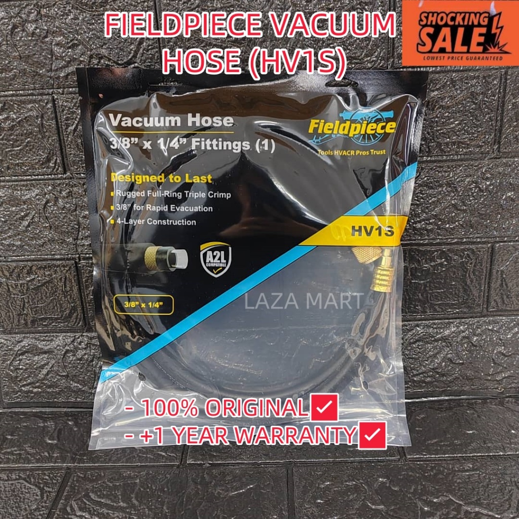 [Fieldpiece VACUUM HOSE 3/8" X 1/4" FITTING (HV1S)] TOOL FOR HVACR ...