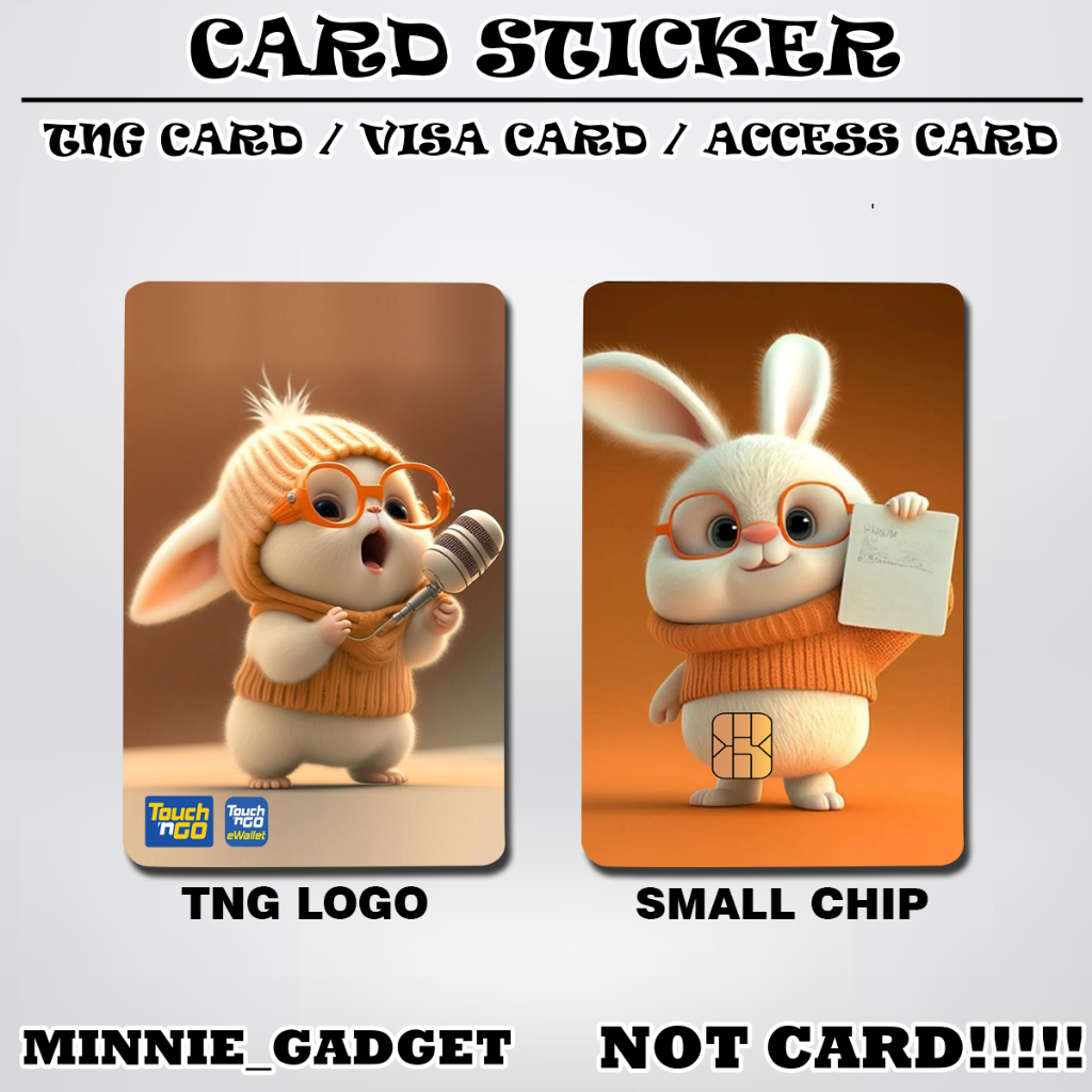[ Orange Bunny ] Touch n Go Card Sticker Cover TNG / MASTER / VISA ...
