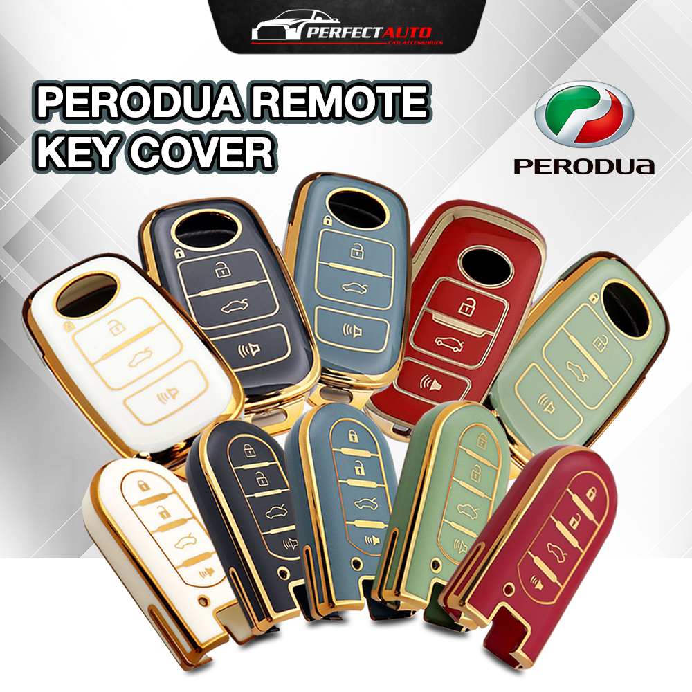 PERODUA Key Cover Chrome Reflection TPU Car Key Cover MYVI BEZZA AXIA ...