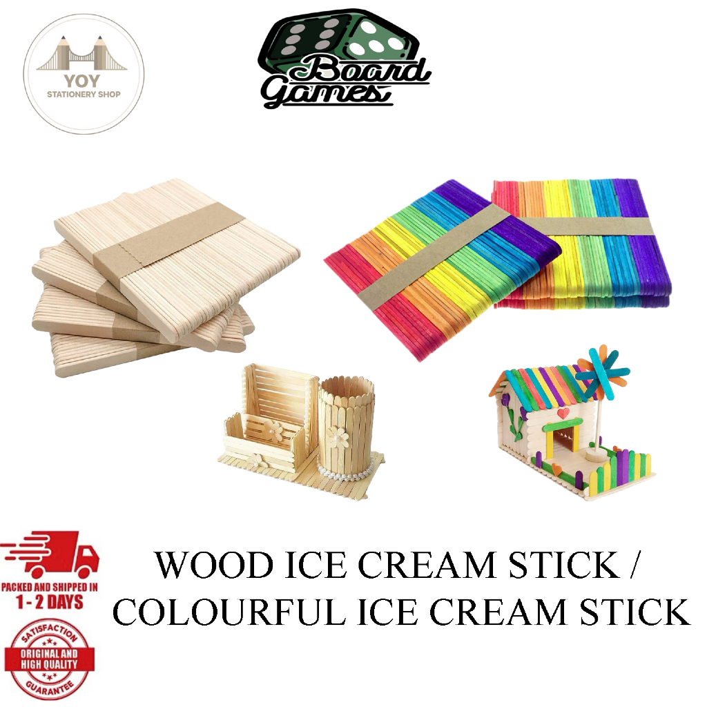 WOOD ICE CREAM STICK / COLOURFUL ICE CREAM STICK / COLOURFUL ICE CREAM ...
