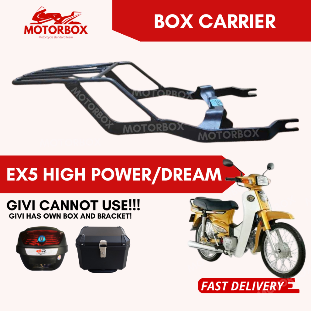 HONDA EX5 DREAM HIGH POWER EX5100 REAR BOX MONORACK BOX CARRIER BRACKET KAKI TABAK HEAVY DUTY ...