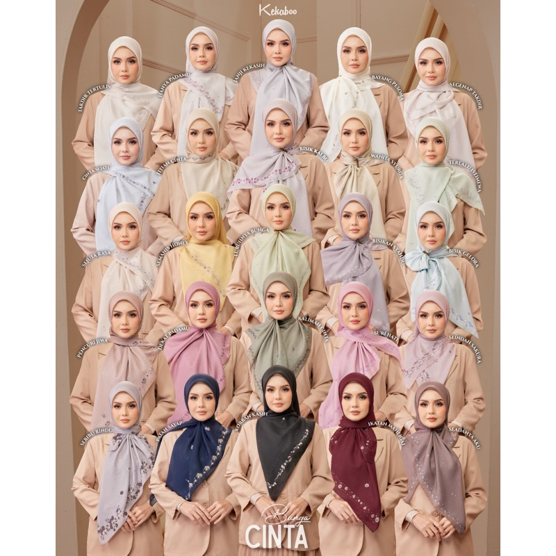 Tudung Bawal KEKABOO BUNGA CINTA (Bidang 45, 50 & 58) | Shopee Malaysia