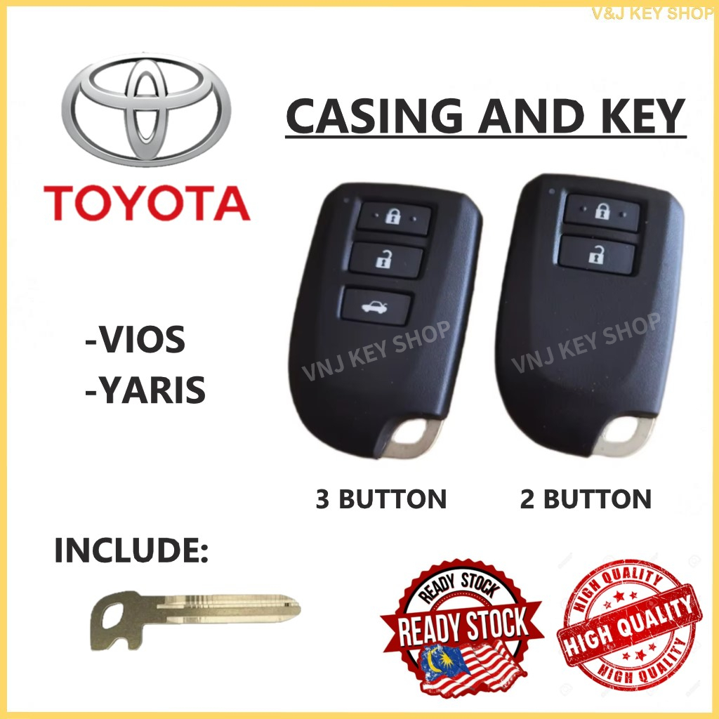 Toyota smartkey keyless Car Remote Key Case Shell For Toyota Yaris Vios ...