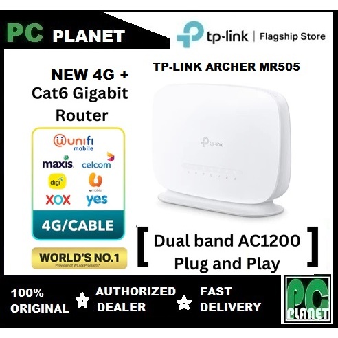TP-LINK Archer MR505 4G+ Cat6 AC1200 Wireless Dual Band 5Ghz + 2.4GHz ...