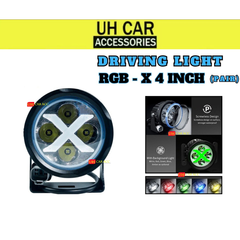 BULLTEC UNIVERSAL 4X4 RANGER HILUX NAVARA TRITON DMAX RGB X 4 INCH LED ...