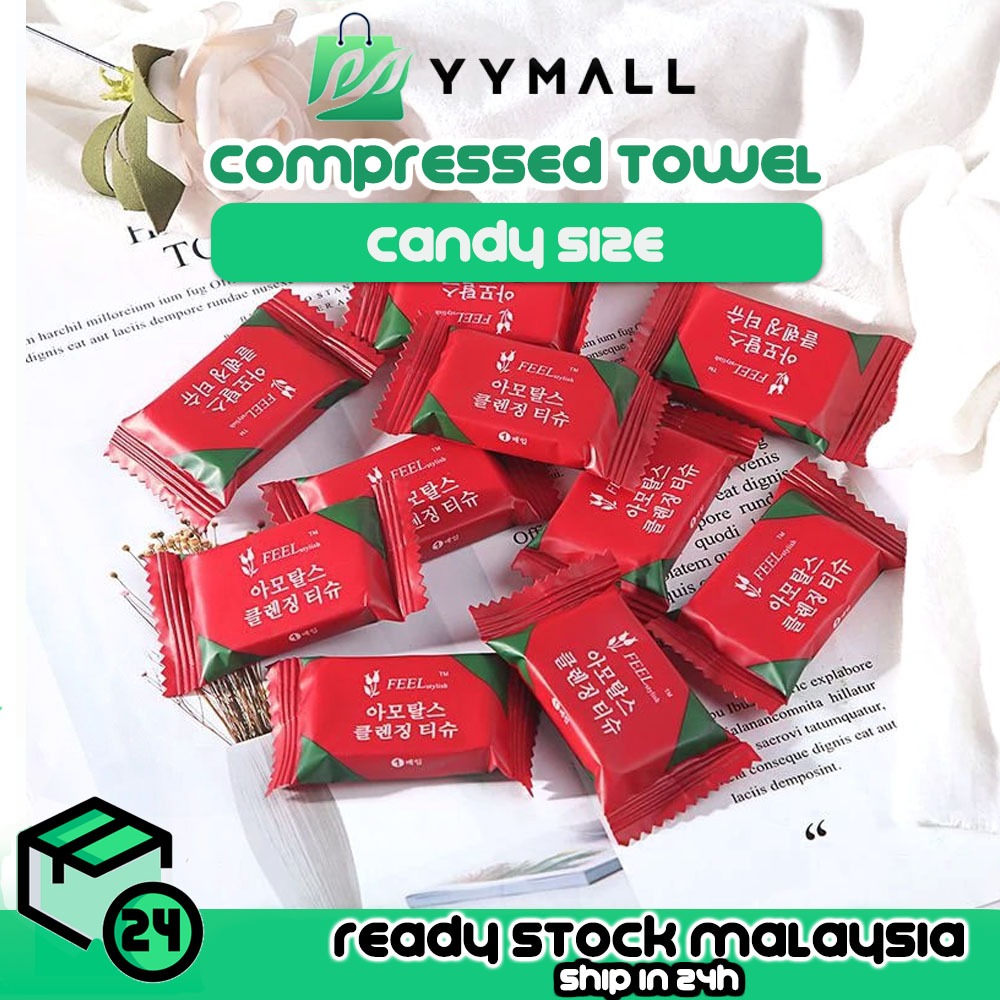 Compressed Towel Disposable Candy Cotton Cleansing Tower Small Square ...