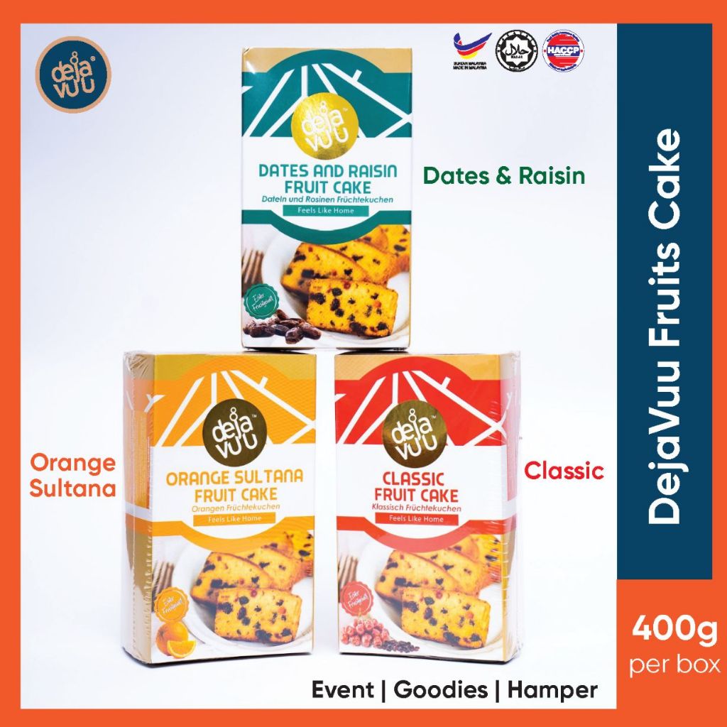 Deja Vuu Fruitcakes 400g Classic/Dates&Raisin/Orange Sultana Kek Buah ...