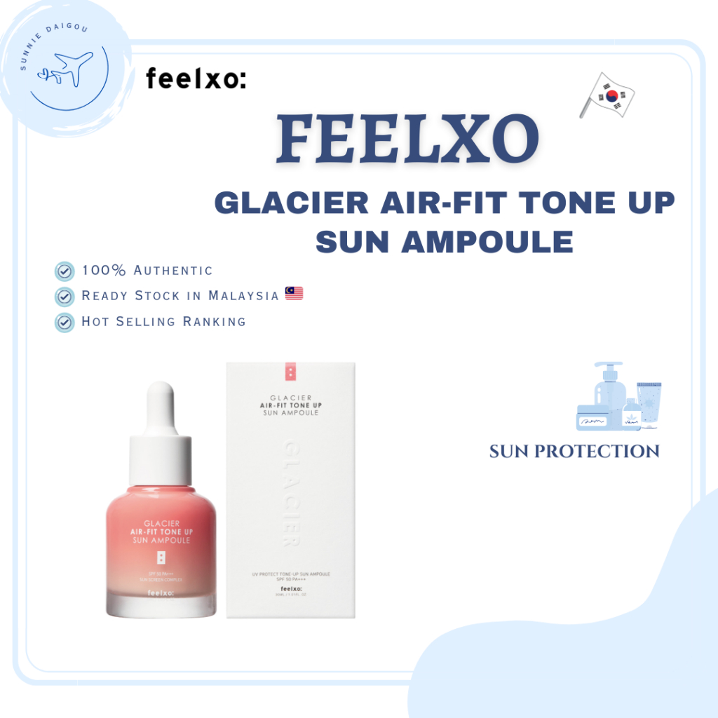 FEELXO Glacier Air-Fit Tone Up Sun Ampoule Sun Protection 提亮防晒精华安瓶 30ML ...