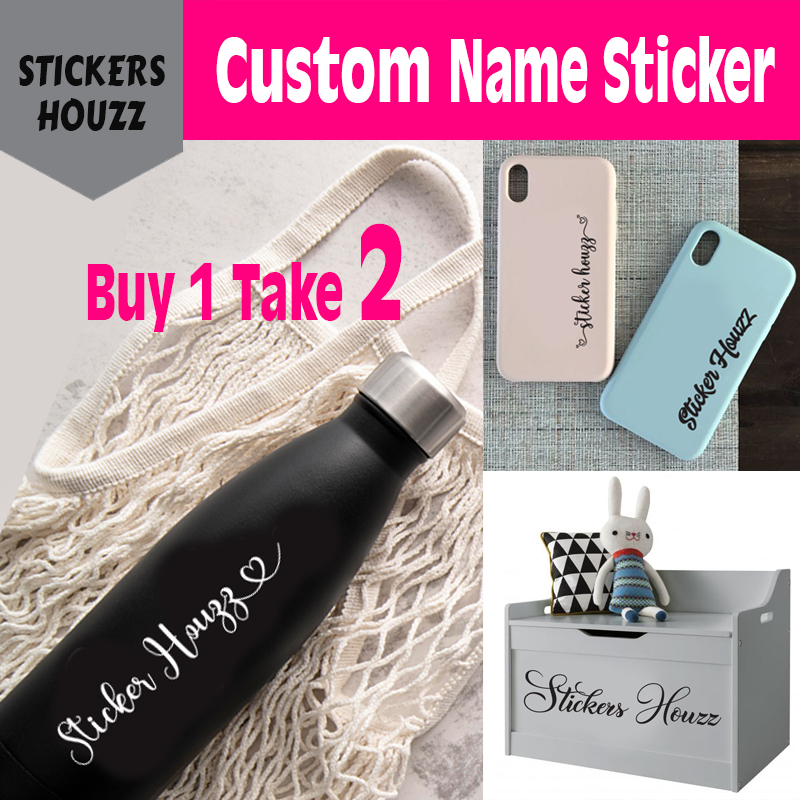 Name Sticker Custom Made Premium Vinyl Oracal Decal Stiker Nama Custom ...