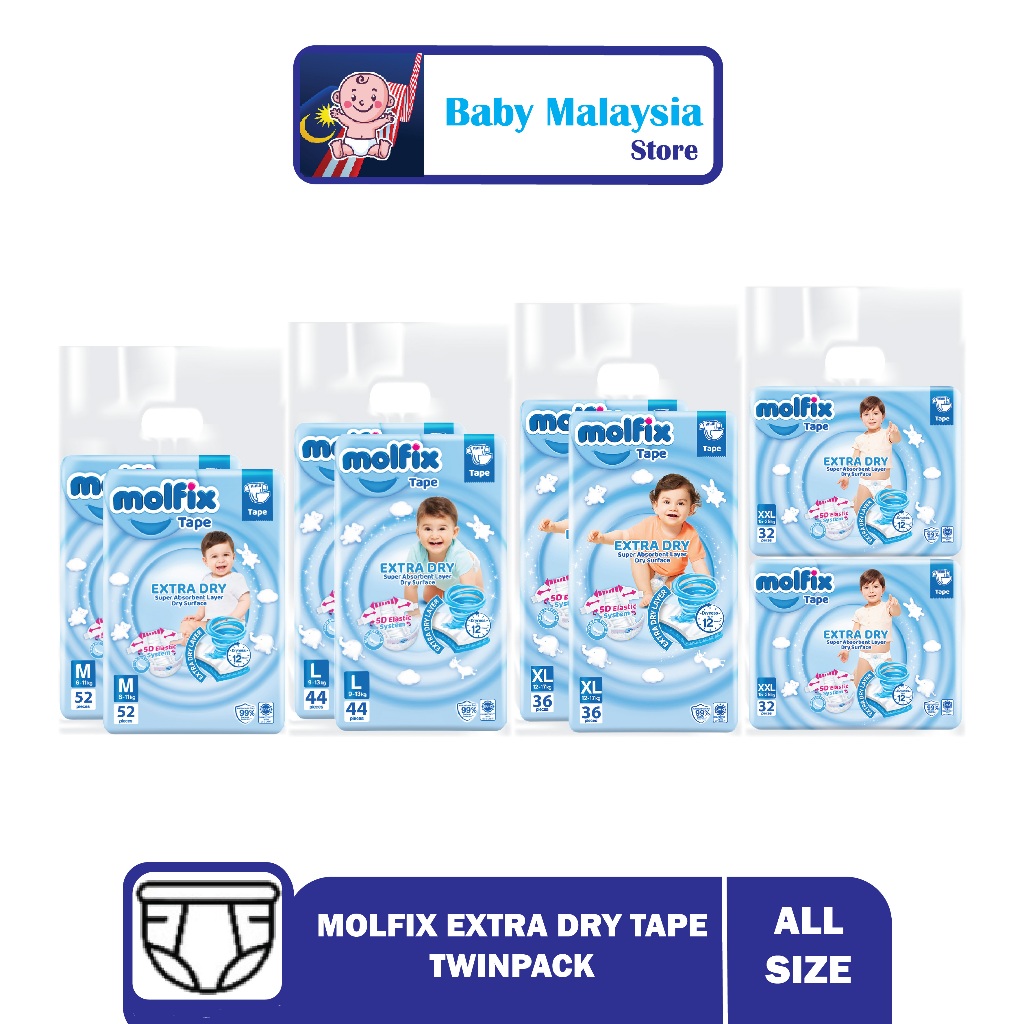 MOLFIX EXTRA DRY TAPE (TWINPACK) - ALL SIZE | Shopee Malaysia