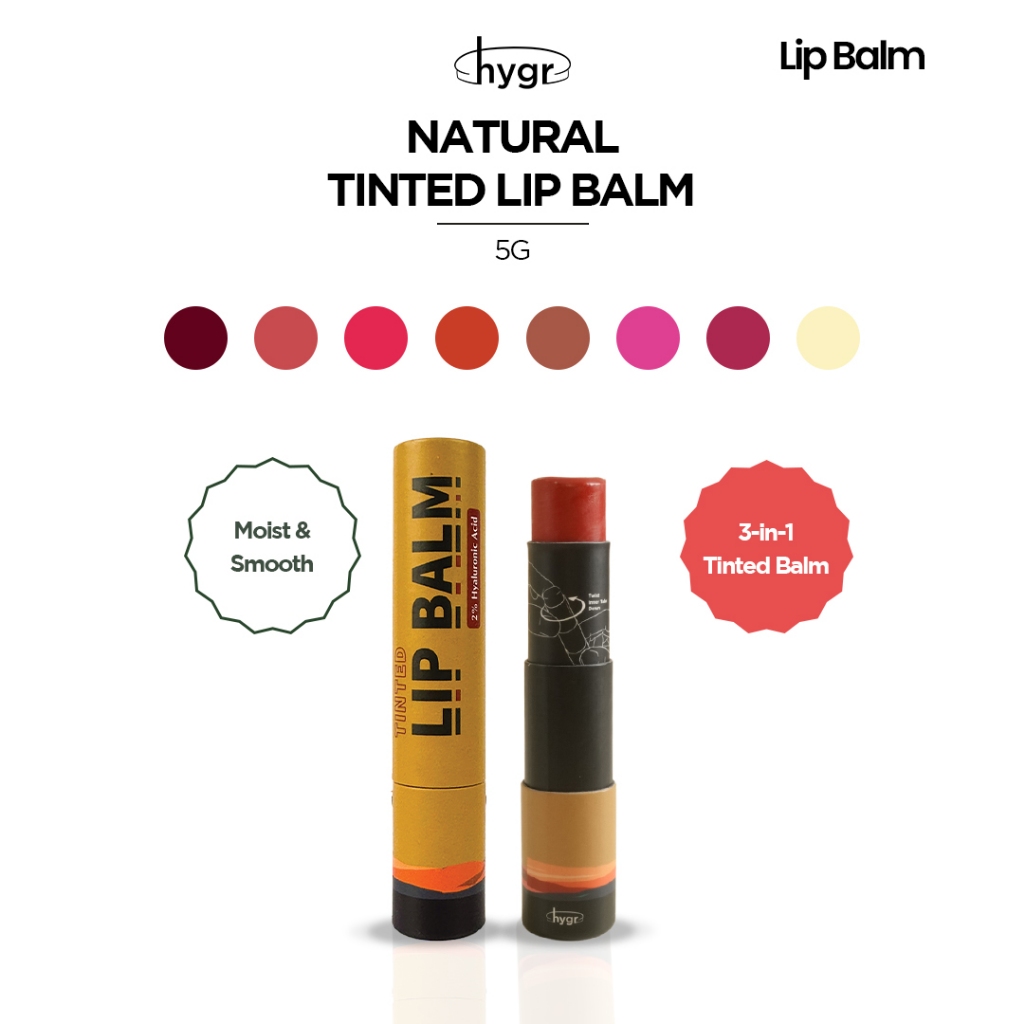 hygr Natural Tinted Lip Balm 2% Hyaluronic Acid | Shopee Malaysia