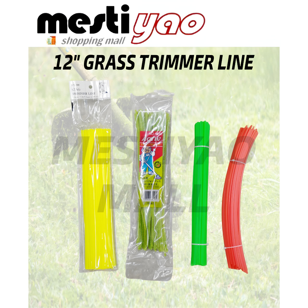 12" 2.8mm 3.0mm Tali Mesin Rumput Siap Potong/Nylon Grass Trimmer Line ...