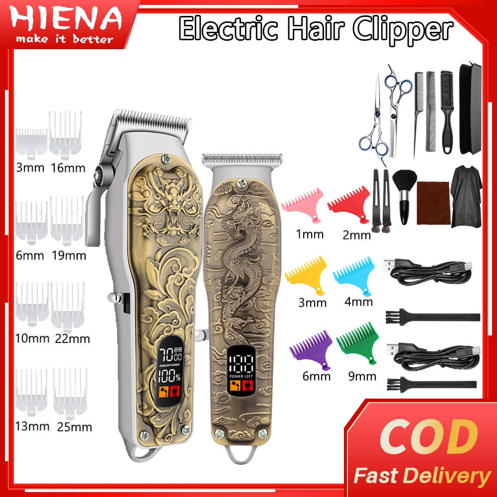🔥Clearance Price🔥HIENA All Metal Electric Hair Clipper with Golden ...