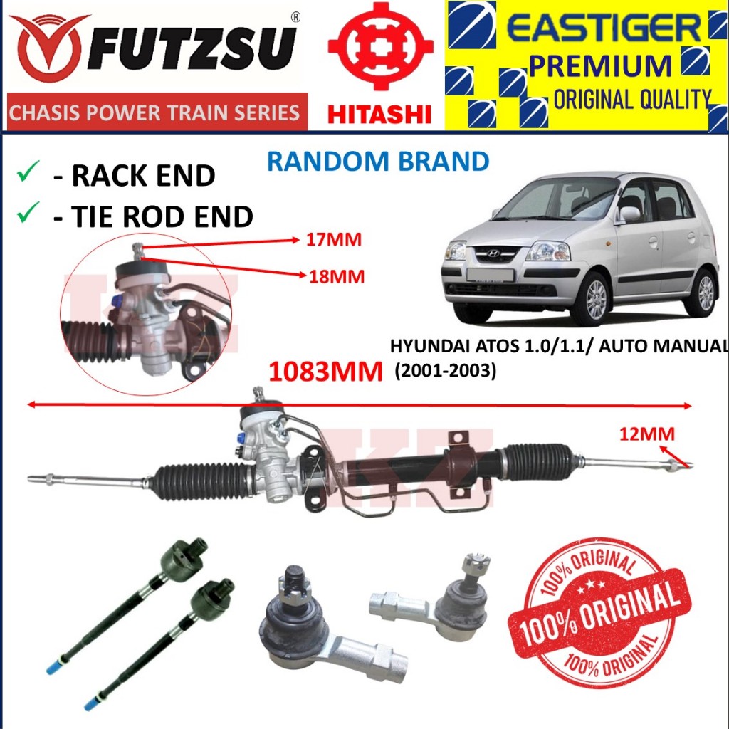 HYUNDAI ATOS 1.0/1.1/ AUTO MANUAL (2001-2003) POWER STEERING RACK ...