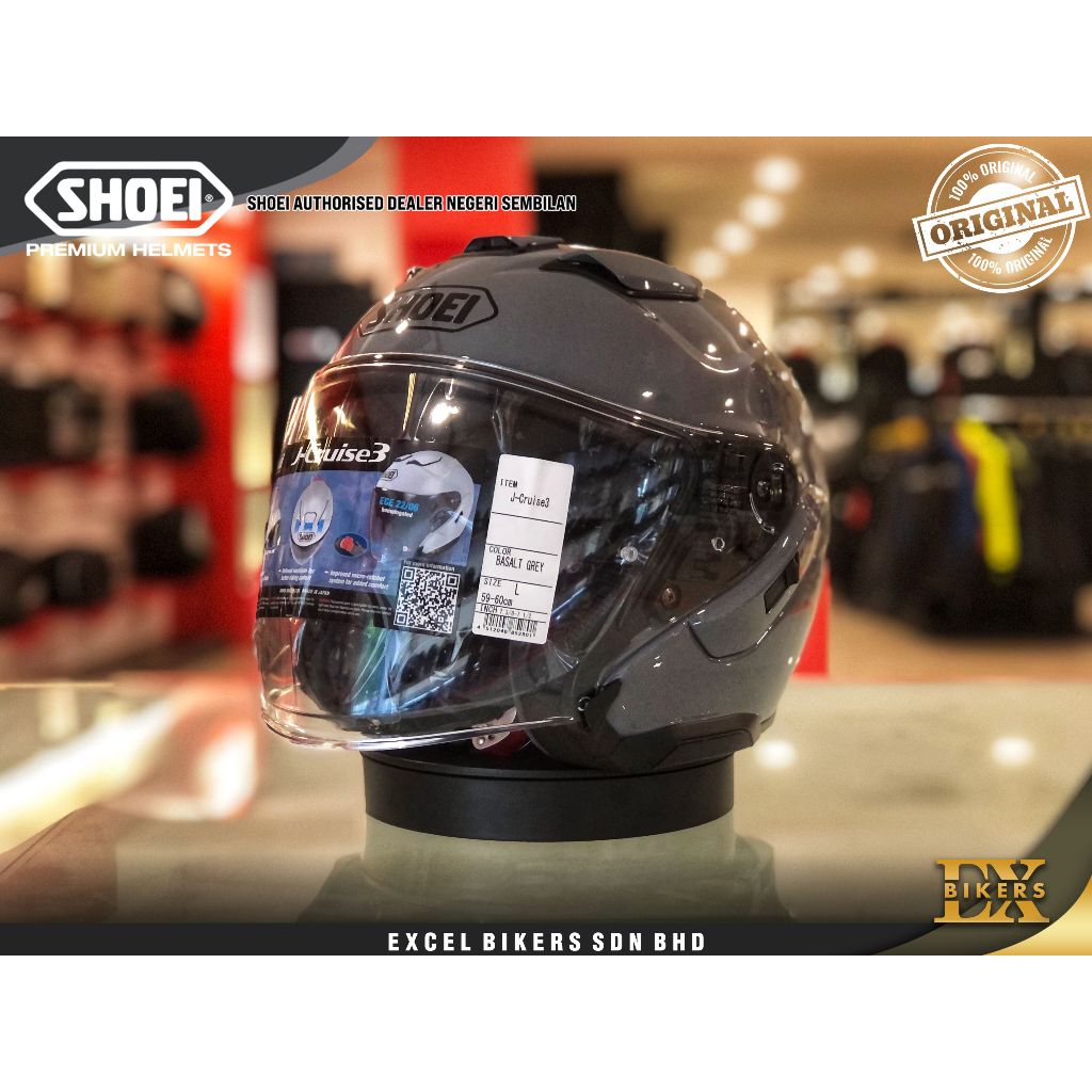 SHOEI HELMET J-CRUISE III BASALT GREY / J CRUISE 3 /OPEN FACE HELMET ...