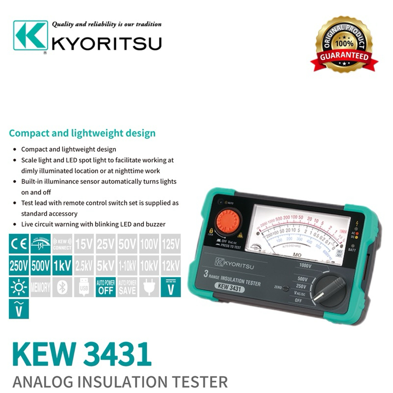 KYORITSU KEW 3431 ANALOG INSULATION TESTER | Shopee Malaysia