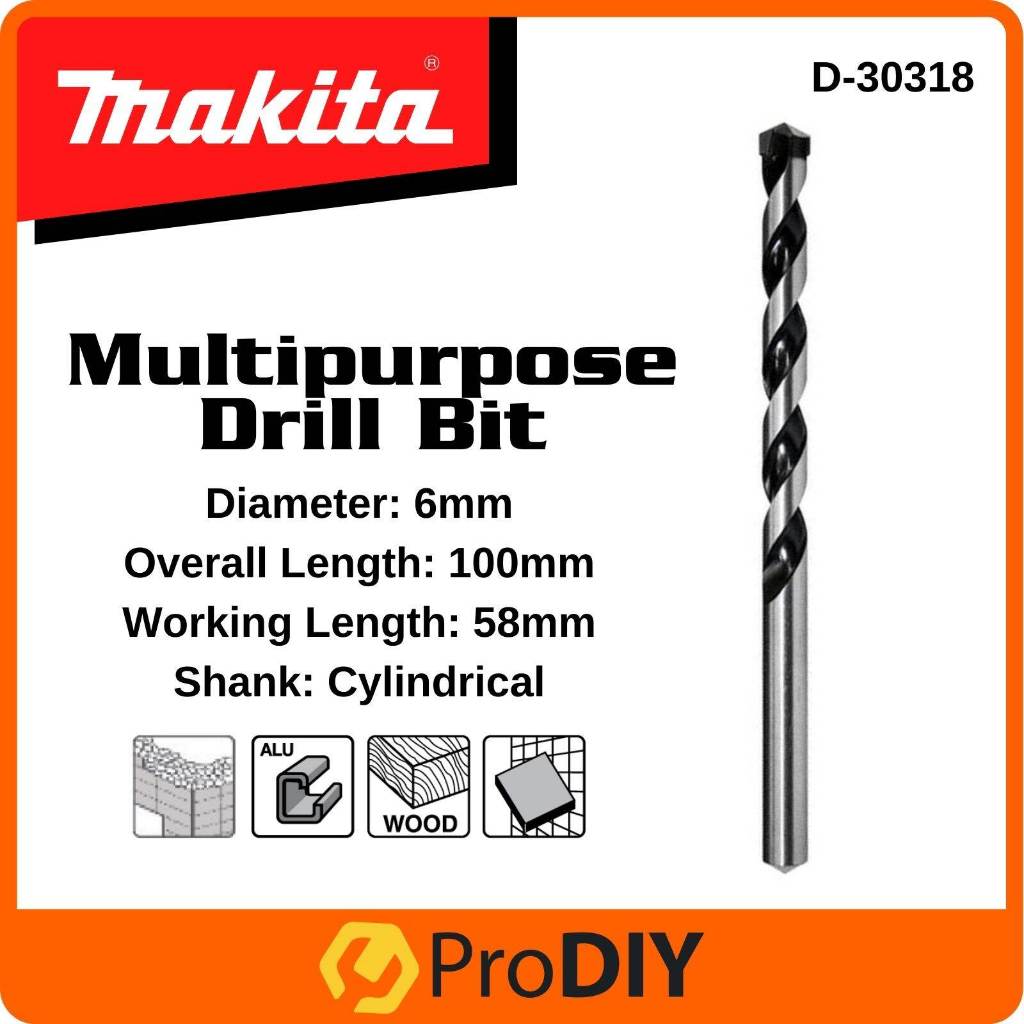 MAKITA D-30302 / D-30318 / D-40761 Glass Masonry Multipurpose Drill Bit ...