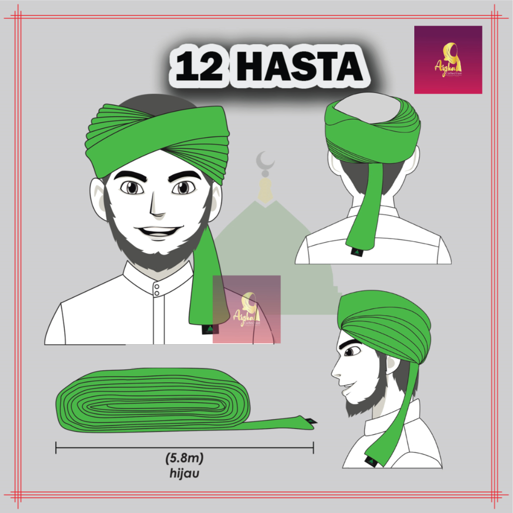 7 HASTA - SERBAN HITAM HIJAU GREEN SERBAN TAHFIZ BUDAK SEKOLAH | Shopee ...