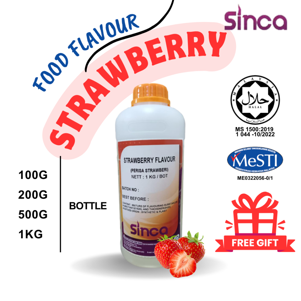 STRAWBERRY FLAVOUR Food Gade 200g / 1kg - Food Grade [ Halal ] | Shopee ...