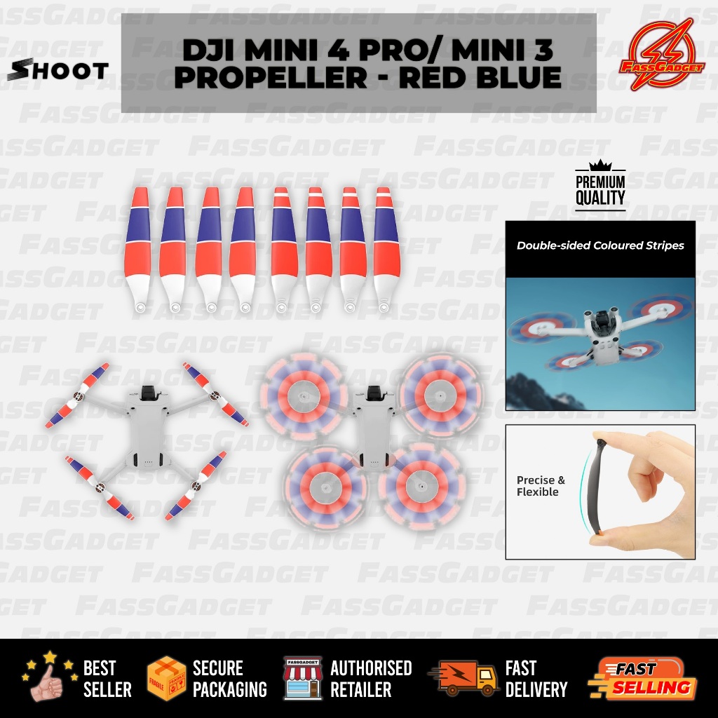 (READYSTOCK) DJI MINI 4 PRO PROPELLER -RED BLUE (SHOOT) | Shopee Malaysia