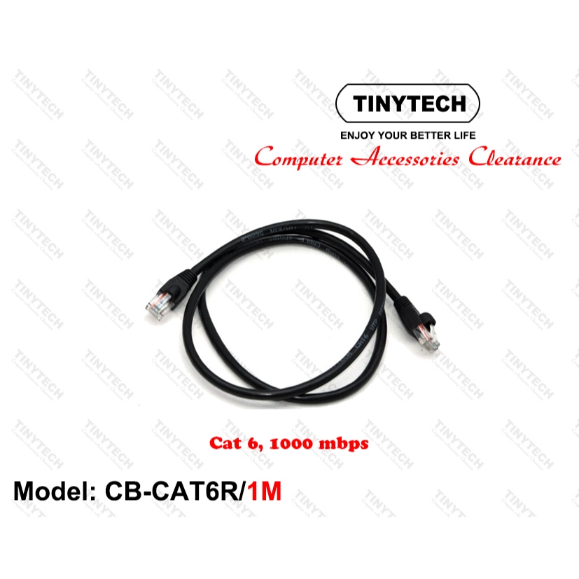 TINYTECH CB-CAT6R/1M CAT6 1M UTP ETHERNET Network LAN CABLE (1000 MBPS ...