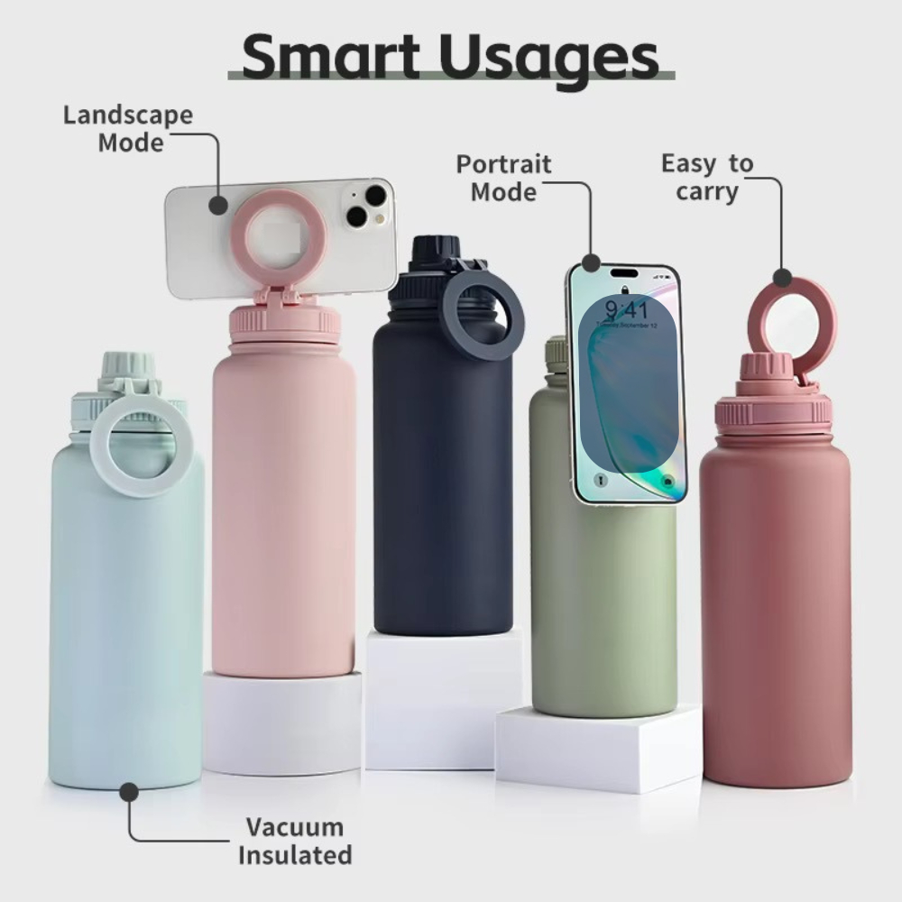[ Magnetic ] SUS 304 Stainless Steel Bottle Thermos Vacuum Flask Water ...