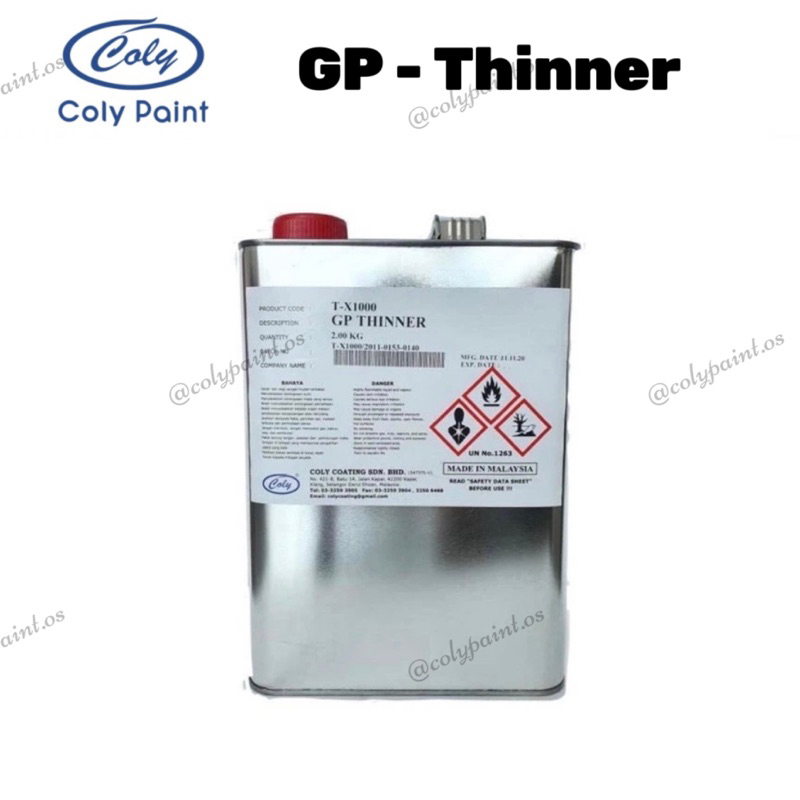 COLY GP-Thinner 2KG//10KG General Purpose Paint Thinner Minyak Thinner ...
