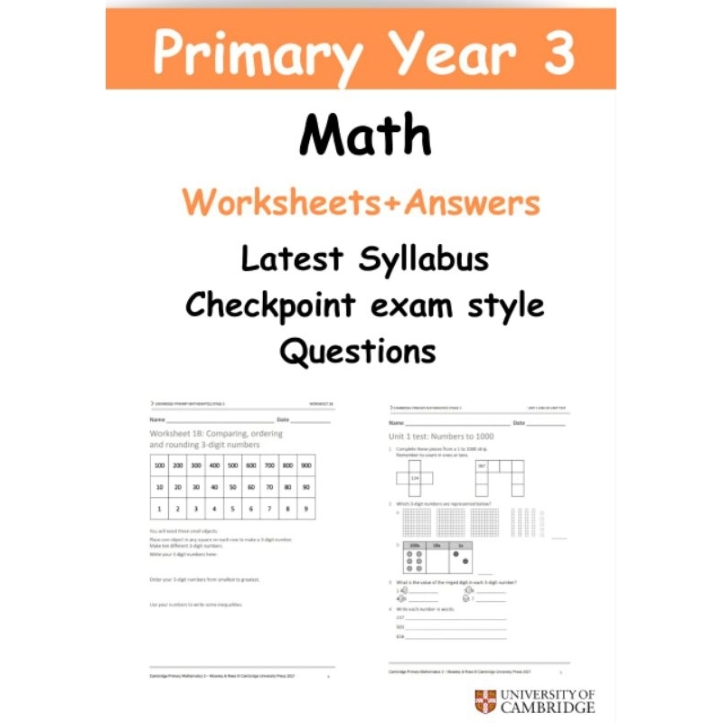 SC.123🌟Latest syllabus 🌟Primary Year 3 Math🌟Tests+Worksheets 🌟With ...