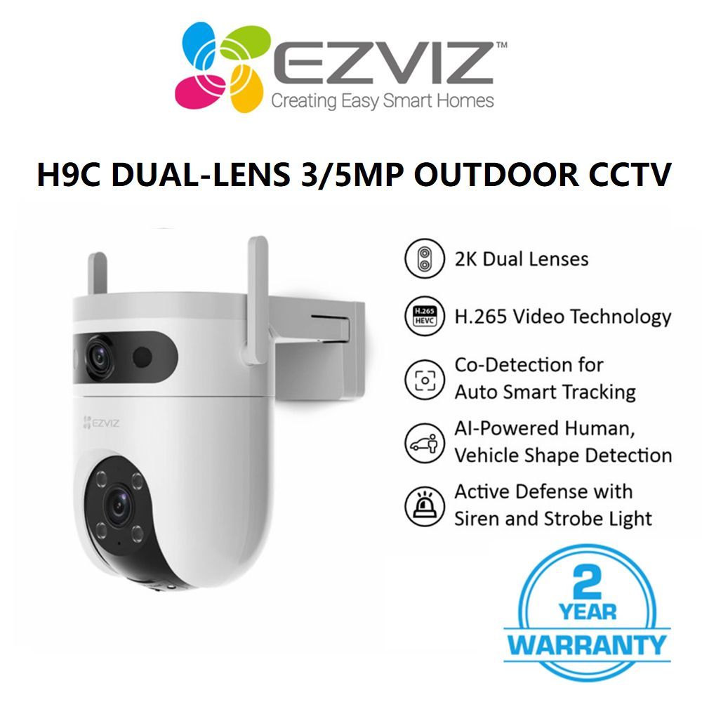 EZVIZ CCTV H9C 3MP/5MP DUAL LENSES, PAN & TILT WIFI CAMERA | Shopee ...